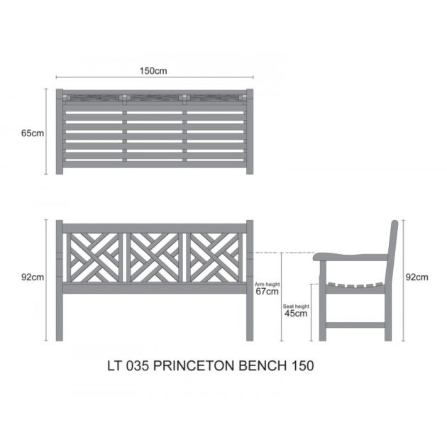 Princeton Teak Bench, Wooden Outdoor Benches in Malaysia