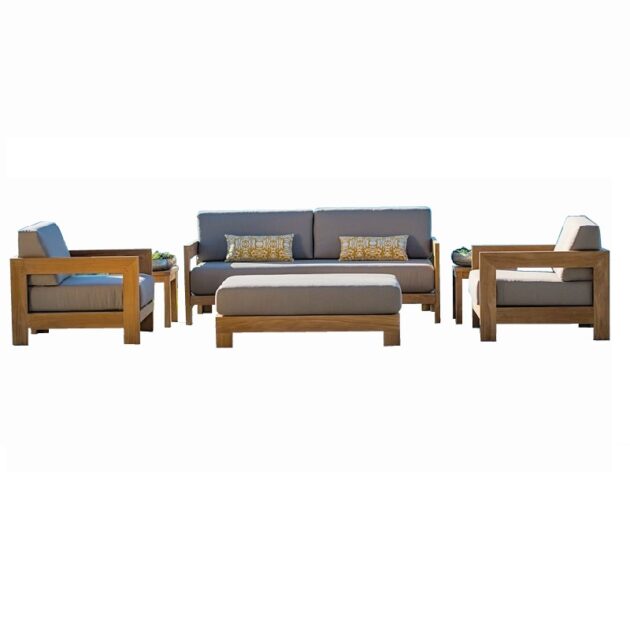 Teak wood sofa, wooden outdoor sofa, teak sofa set for outdoor