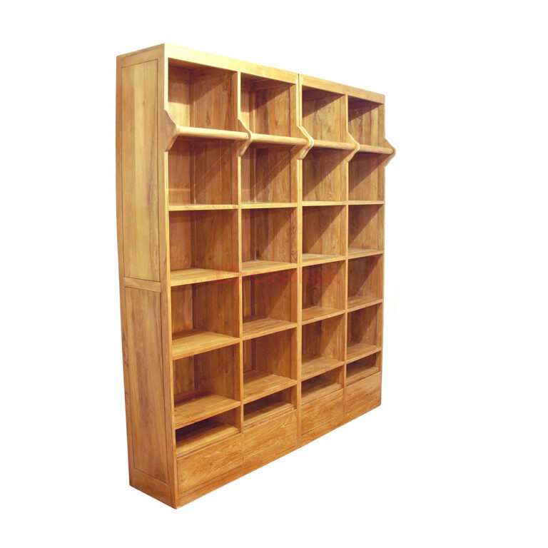 Ladder Book Case & teak wood tall book shelves created from teak
